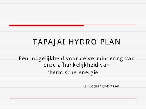 TAPAJAI HYDRO PLAN