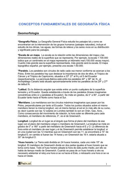 CONCEPTOS FUNDAMENTALES DE GEOGRAFÃ A FÃ SICA