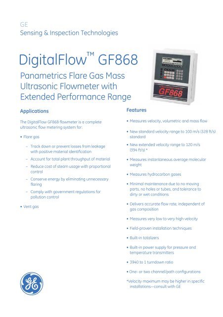 DigitalFlow GF868 flare gas flowmeter
