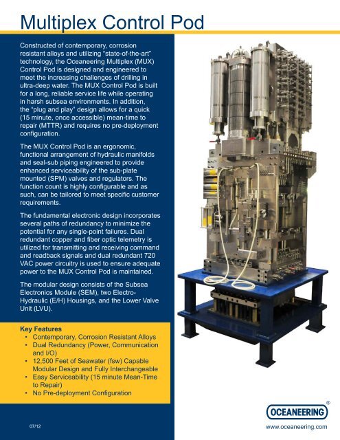 Multiplex Control Pod - Oceaneering