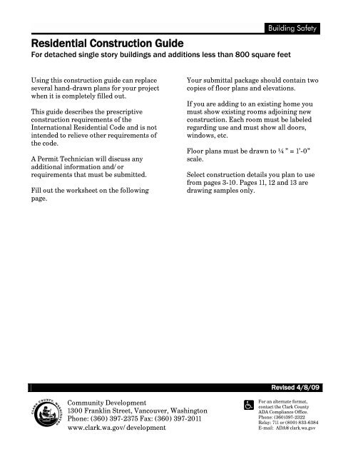 Residential Construction Guide - Clark County