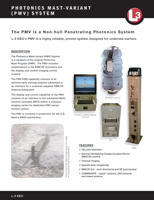 PHOTONICs MAsT-vArIANT (PMv) sYsTEM - L-3 Communications