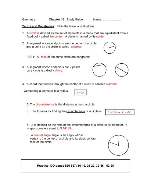 Circles Study Guide