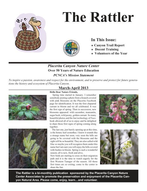 to read the entire Rattler (PDF version) - Placerita Canyon Nature ...