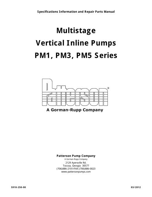 PM Series Jockey Pump - Patterson Pump Company