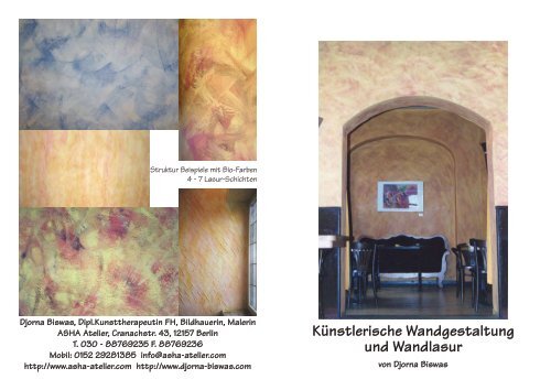 Künstlerische Wandgestaltung und Wandlasur - Djorna Biswas