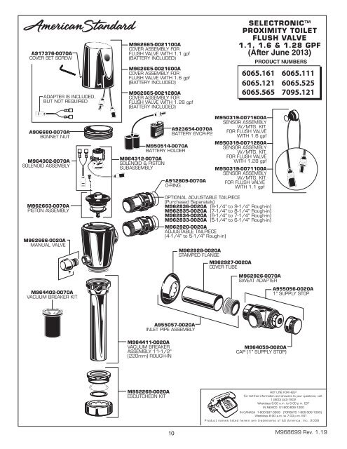 Parts Diagram - American Standard ProSite