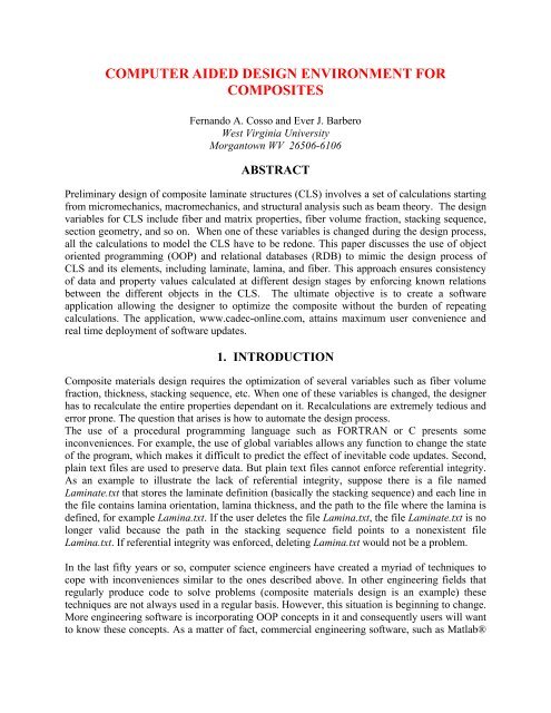 Computer Aided Design Environment for Composites - CADEC