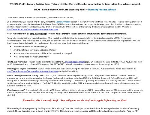 DRAFT Family Home Child Care Licensing Rules Department Of draft-family-home-child-care-licensing-rules-department-of
