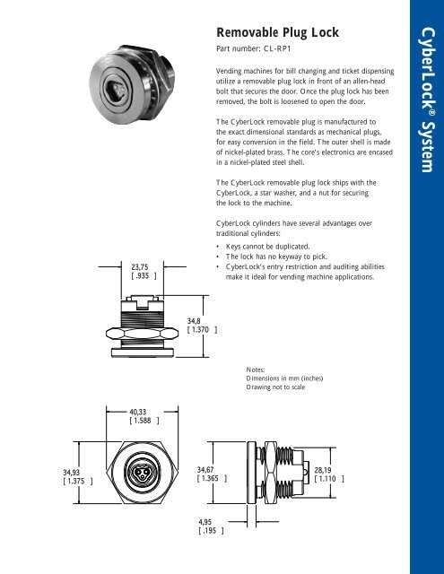 System Removable Plug Lock - Cyberlock