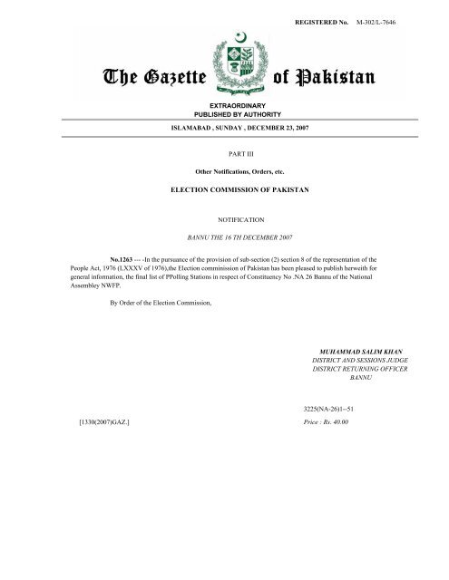 NA-26 - Election Commission of Pakistan