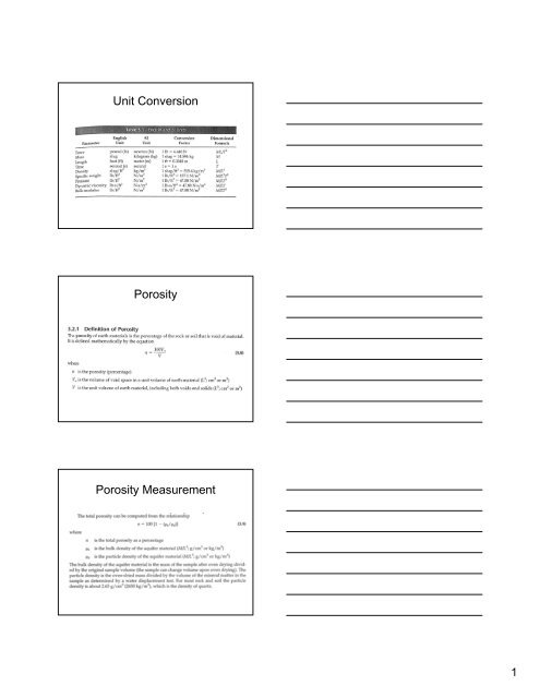 Unit Conversion Porosity Porosity Measurement