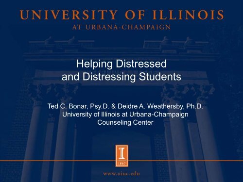 Helping Distressed and Distressing Students - The Graduate ...