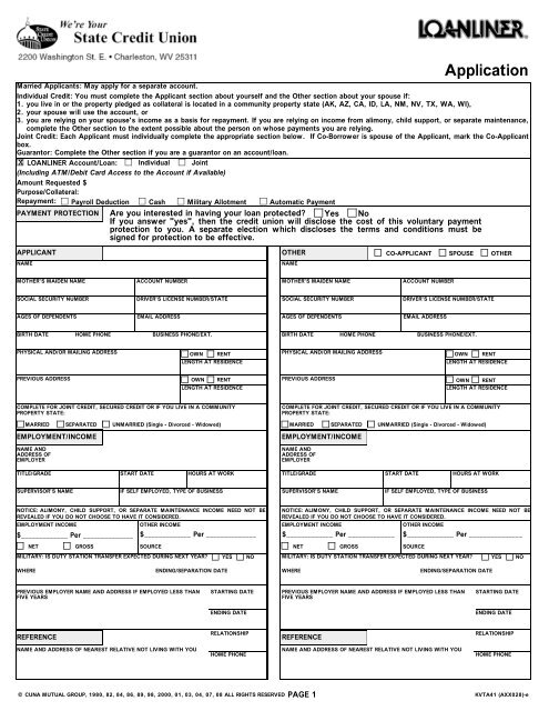 to view or print the Loan Application - State Credit Union