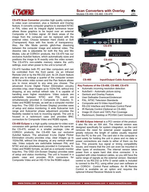 Scan Converters with Overlay - TV One