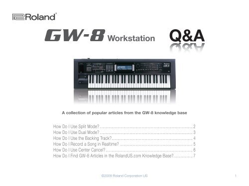 Roland Keyboards Gw8