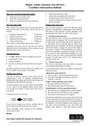 Higher Ability Selection Test – Primary (HAST-P) - ACER