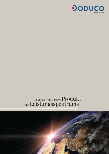 Produkt- und Leistungsspektrum - Doduco GmbH