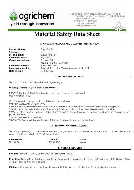 Supa Zinc - MSDS.pdf - Agrichem