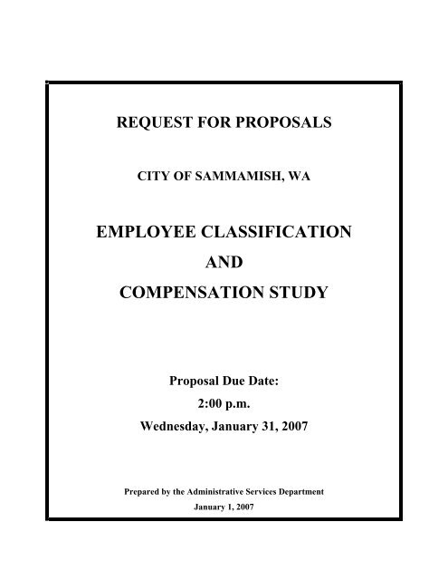 employee classification and compensation study - City Of Sammamish
