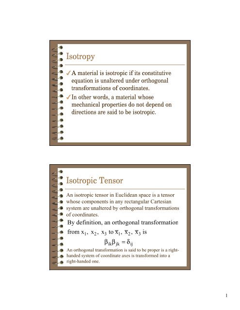 Isotropy Isotropic Tensor