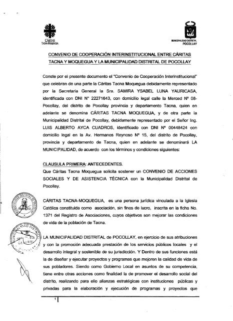 Convenio De Cooperacion Interinstitucional Entre