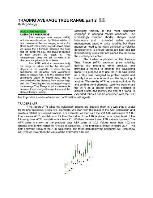 TRADING AVERAGE TRUE RANGE part 2
