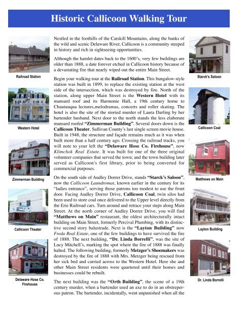 Historic Callicoon Walking Tour - Callicoon-on-the-Delaware