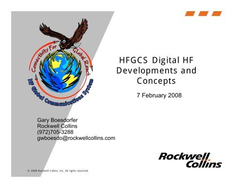 HFGCS Digital HF Developments and Concepts