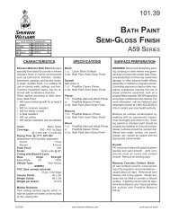 Sherwin Williams Bath Semi-Gloss Paint Material Safety Data Sheet