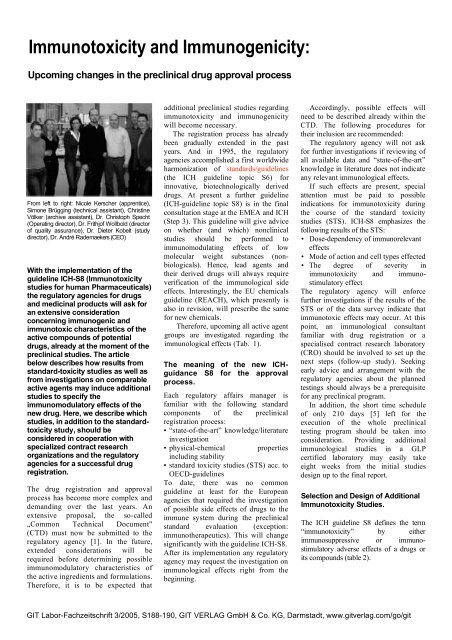 Immunotoxicity and Immunogenicity: - vivo Science GmbH