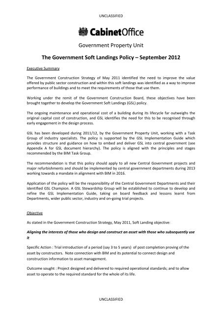 Government Property Unit The Government Soft ... - BIM Task Group