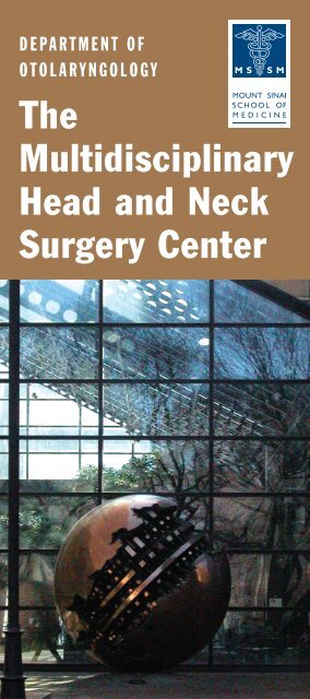Head and Neck Surgery Center Brochure - Mount Sinai Hospital