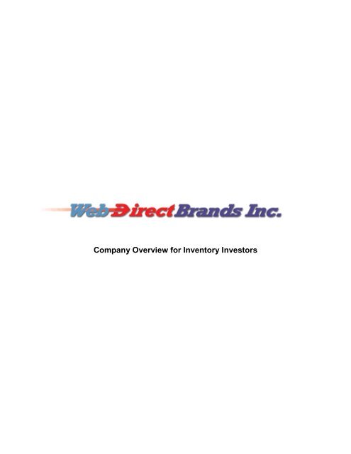 Inventory Investors Outline - Web Direct Brands Inc