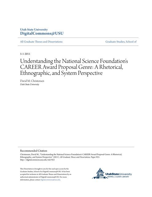Understanding the National Science Foundation's CAREER Award ...