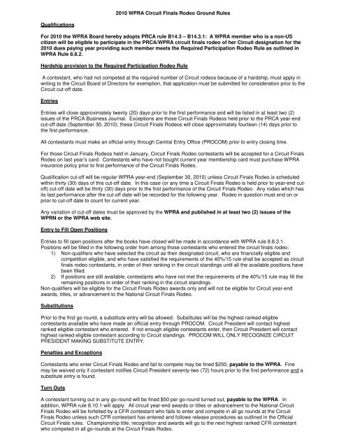 detailed ground rules.