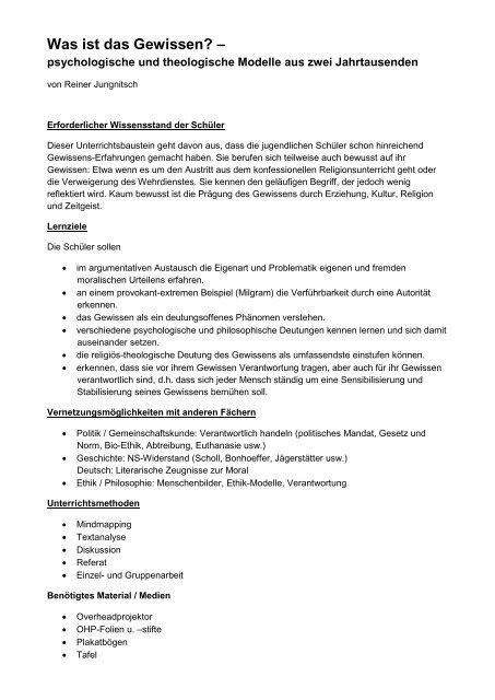 Was ist das Gewissen?