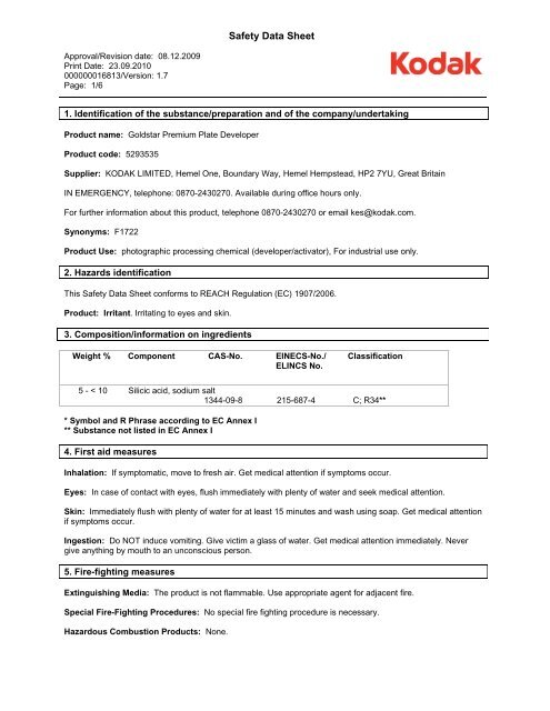 5293535 Goldstar Premium Plate Developer