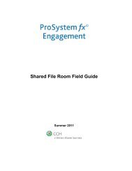 ProSystem Fx® Engagement Field Guide - Support - CCH