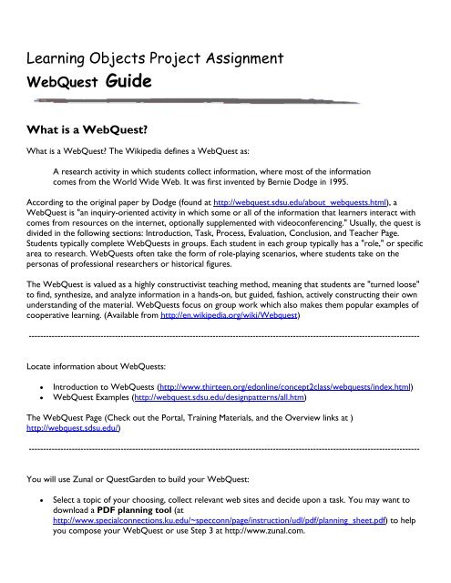 WebQuest - Handy4class