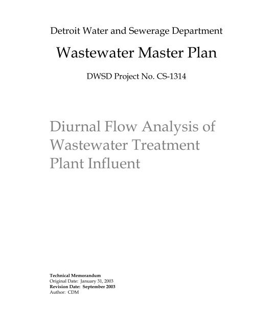 Diurnal Flow Analysis of Wastewater Treatment Plant Influent