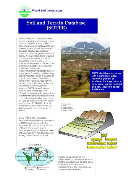 Soil and Terrain Database (SOTER) - ISRIC World Soil Information