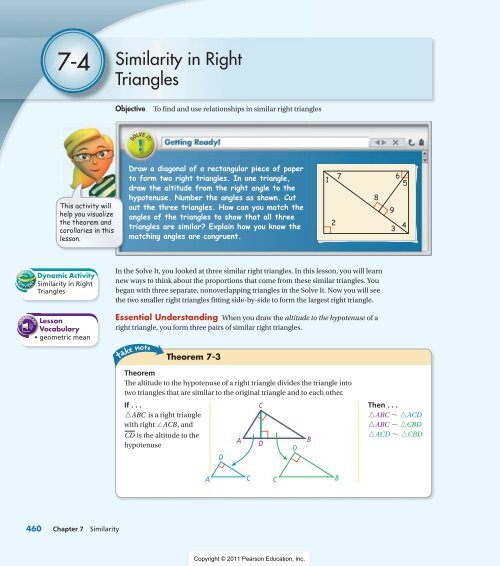 Right Triangle Proportion Worksheets