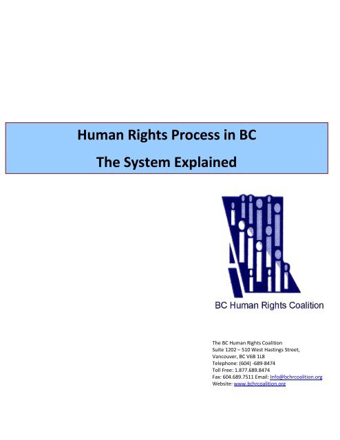 Human Rights Process in BC The System Explained