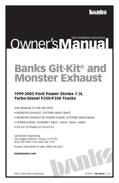 Installation Instructions - Bankspower - Banks Power