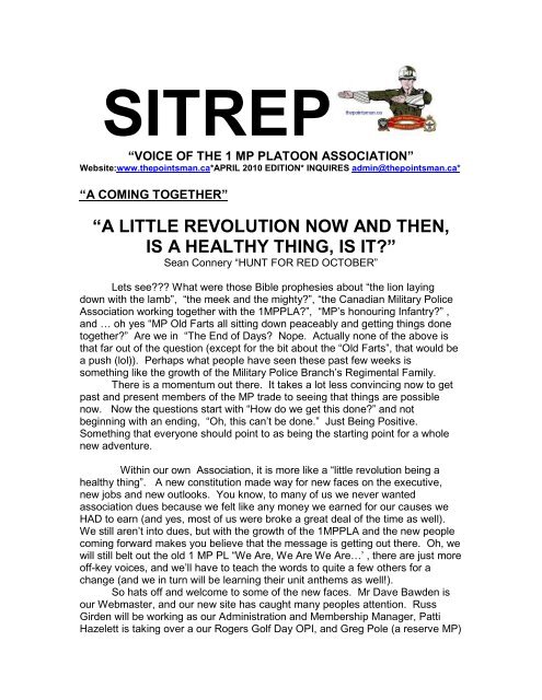 The Sitrep The Pointsman Association
