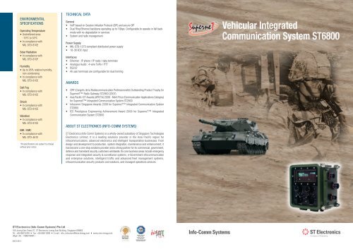 SuperneT Vehicular Integrated Communication ... - ST Electronics