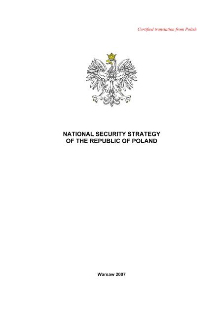 NATIONAL SECURITY STRATEGY OF THE REPUBLIC OF POLAND
