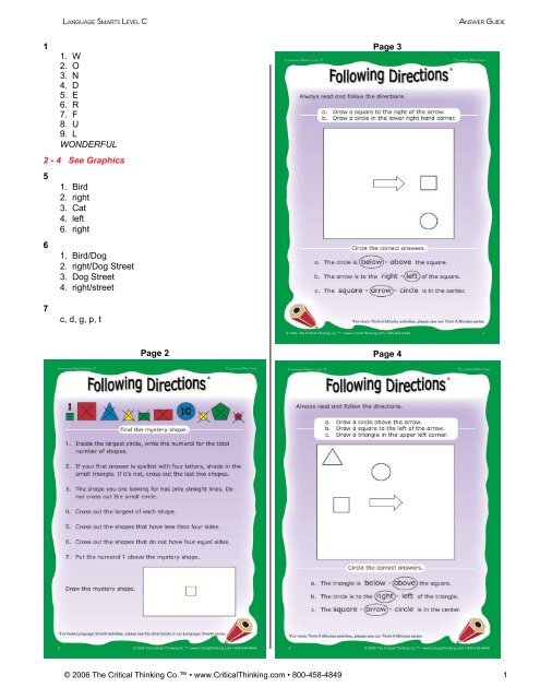 Answer Guide - Thinking To Learn..PreK-12