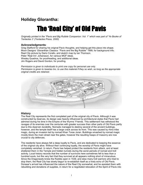 The 'Real City' of Old Pavis The 'Real City' of Old Pavis